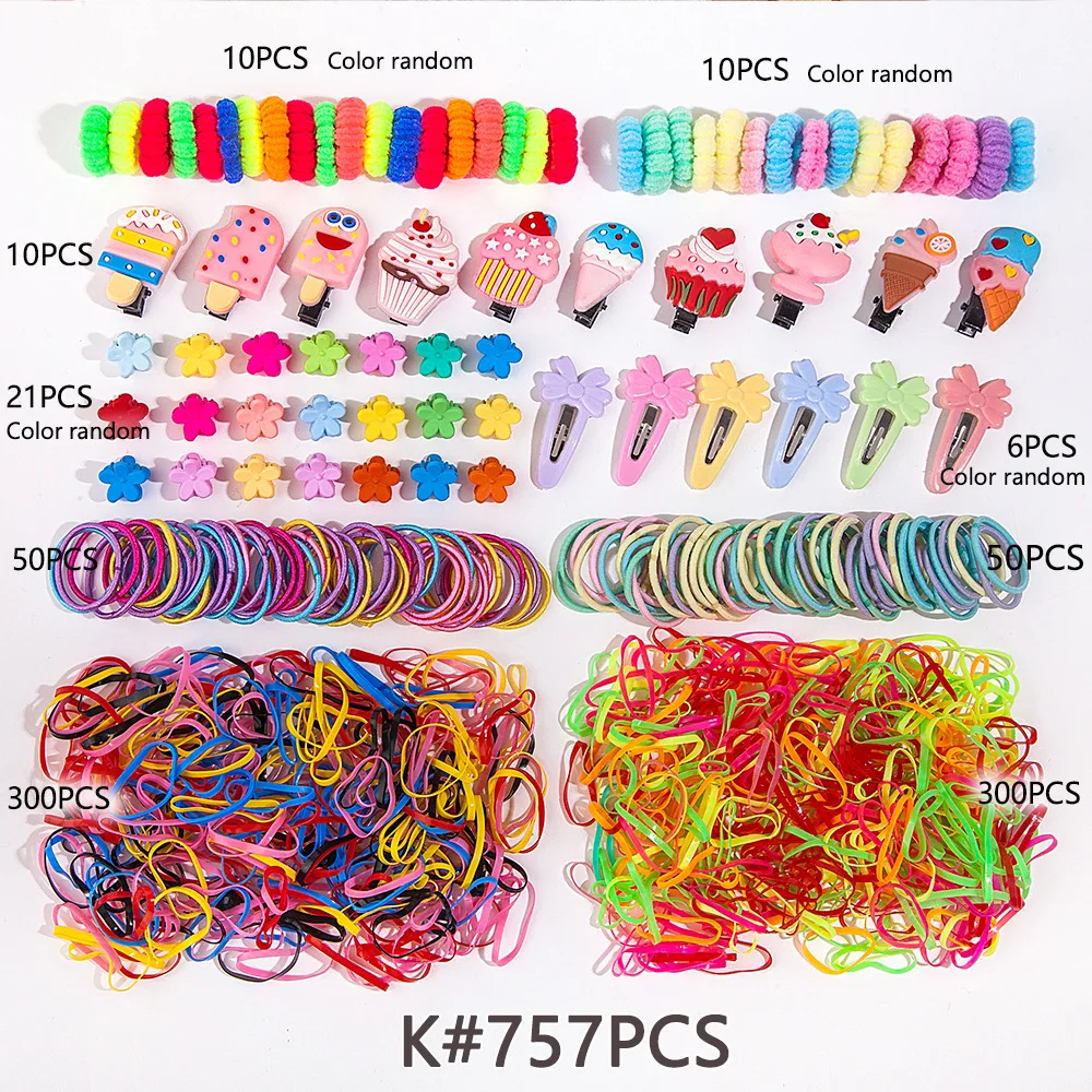 Cute Mixed Color Little Girl Elastic Hair Bands Mini Claws Clip Hair ...