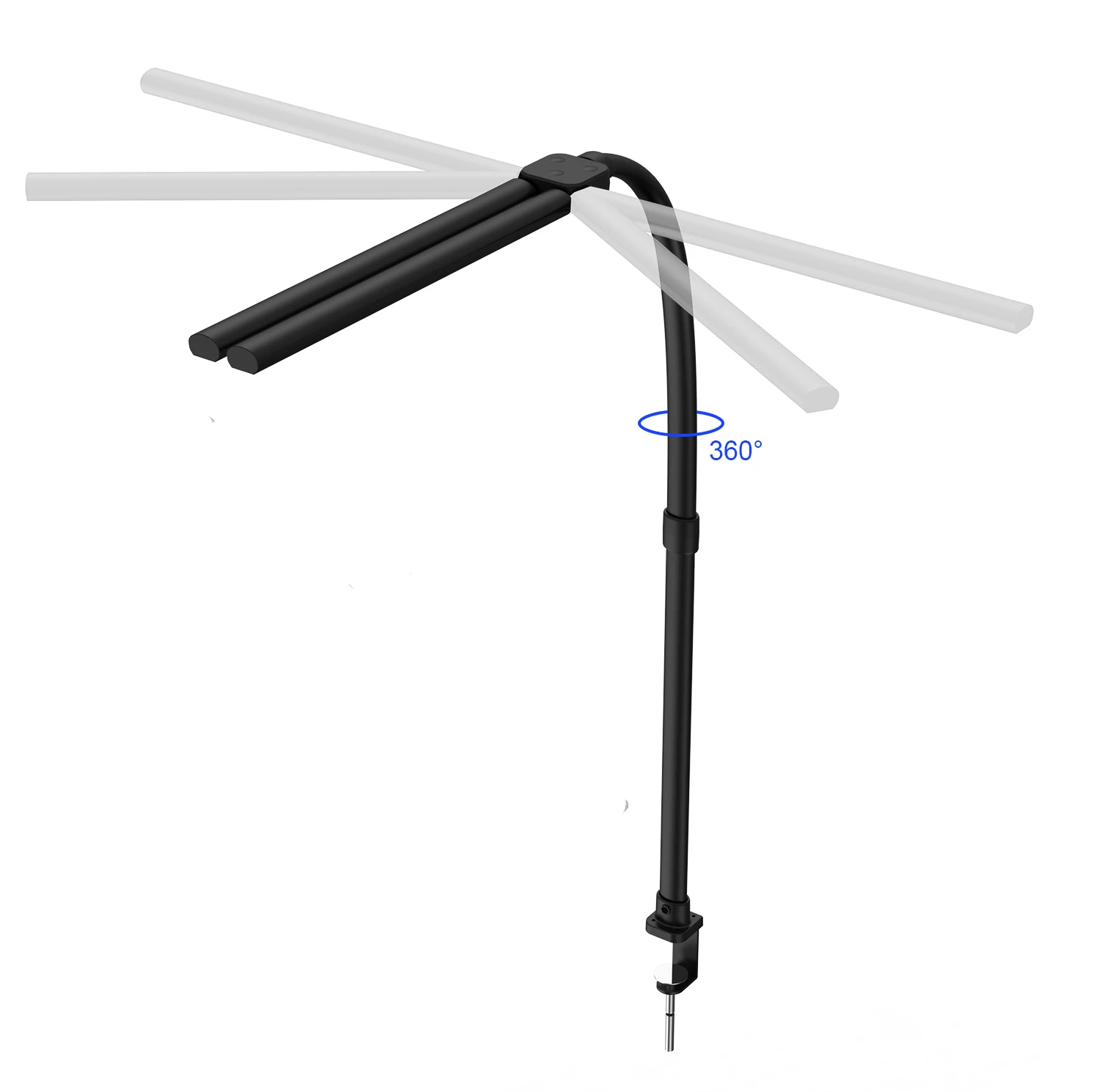 24w Architect Led Table Lamp Dual Arms Black Desk Lamp With Clamp Eye ...