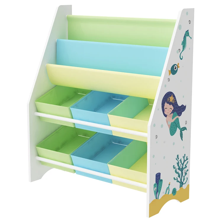 Custom Design New Children Cloth Wood Bookcase Kids Toy Storage ...