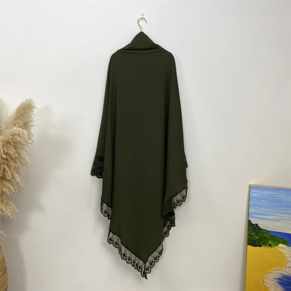 2306# Eid Simple But Luxurious Long Hijab Khimars With Premium Lace ...