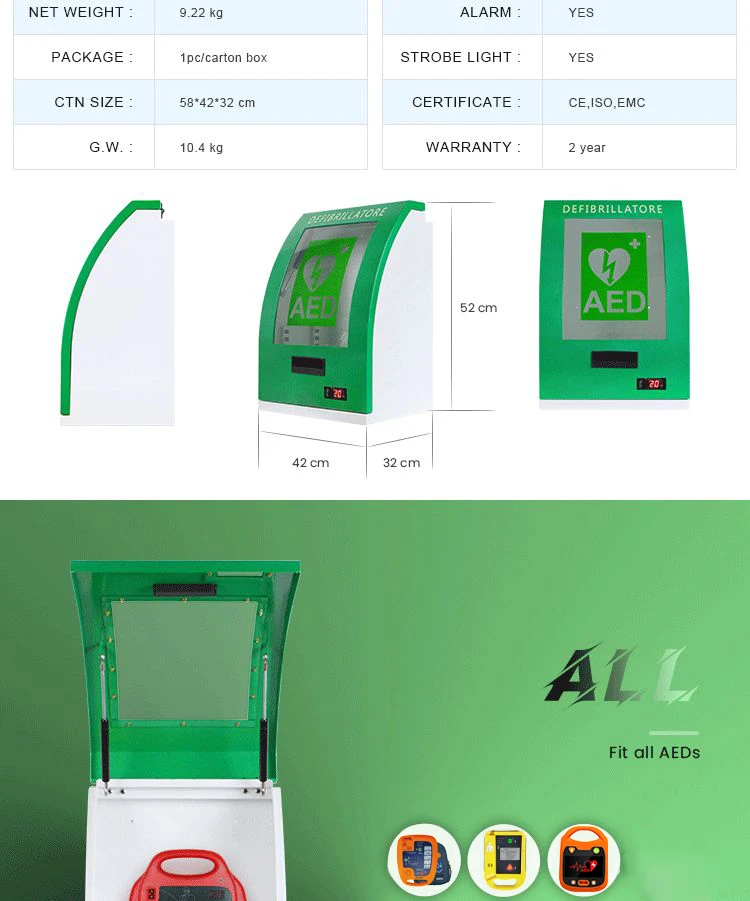 High Quality First Aid Kit Defibrillator Box Outdoor Aed Wall Cabinet ...