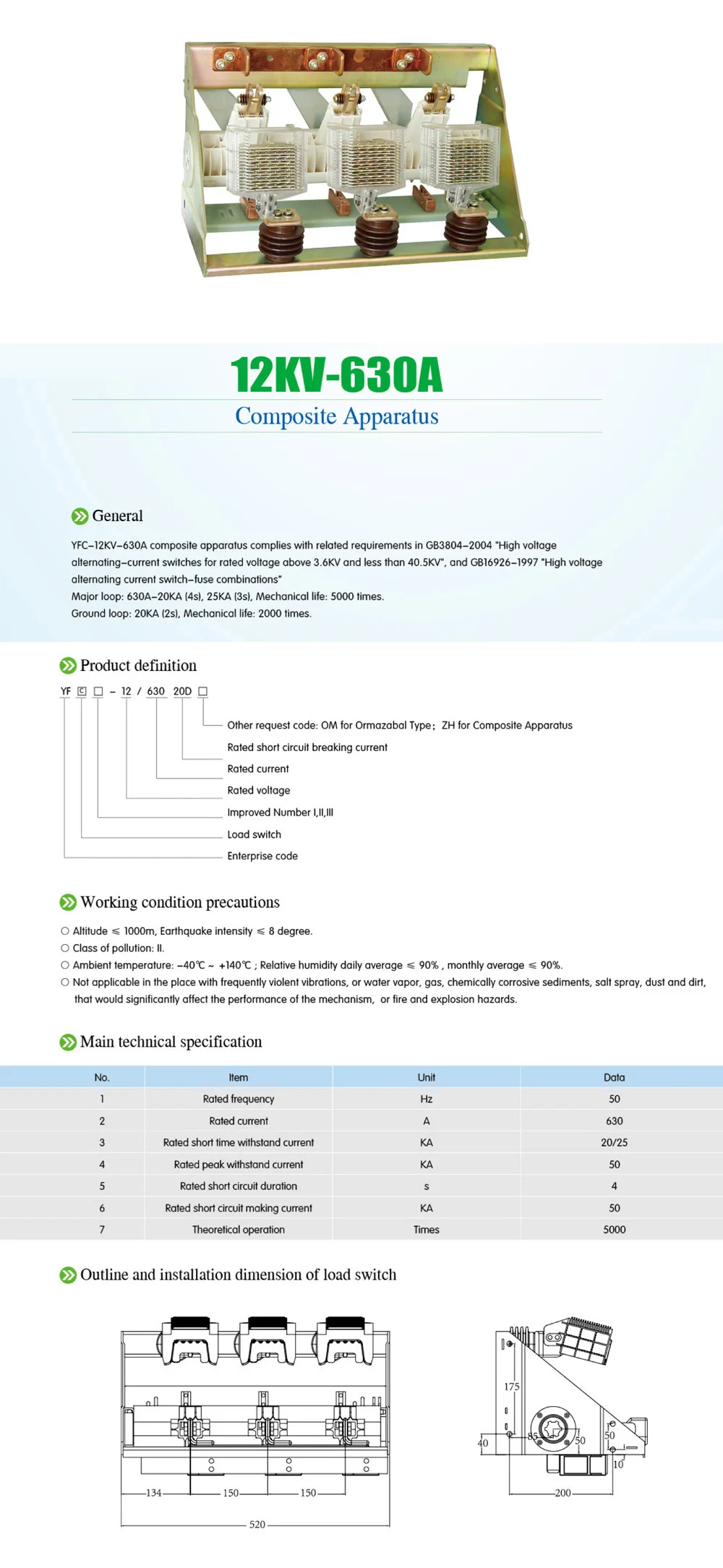 12kv-630a Composite Apparatus - Buy 12kv-630a Composite Apparatus ...