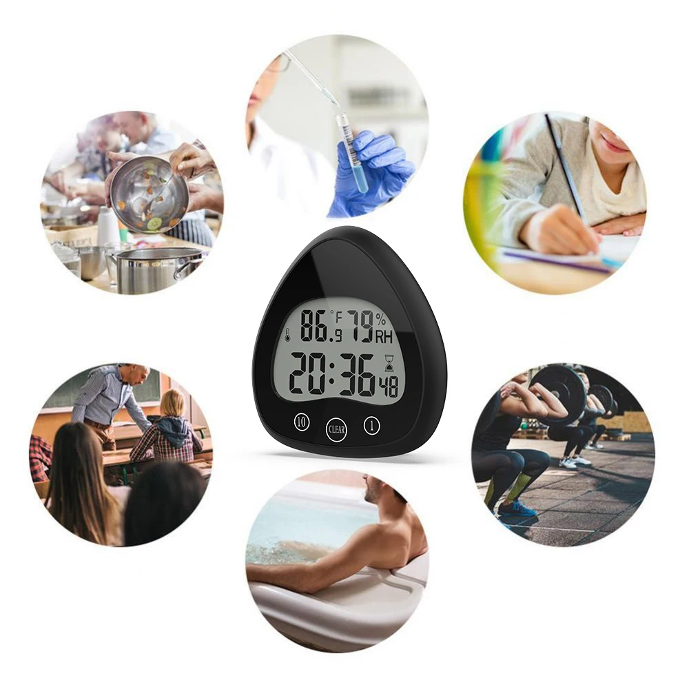 Timer Home Abs Lcd Alarm Clock Display Kitchen With Magnet Shower ...