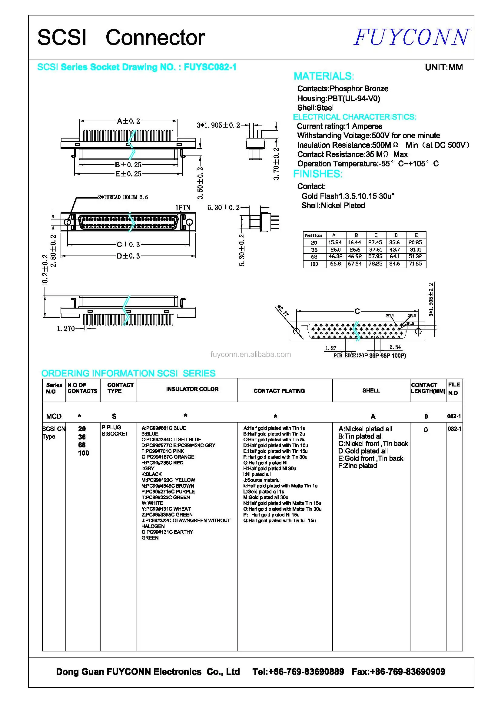Right Angle Vertical Pcb/idc Crimp/solder Cup 68 Pin Scsi Mdr Connector ...