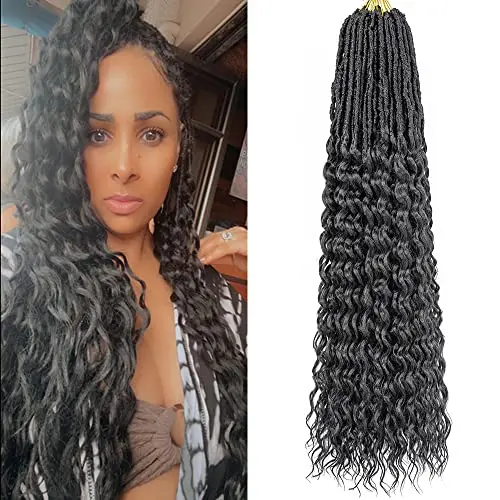 24inch New Pre-looped Deep Wave Fauxs Locs Nu Goddess Bohemian Crochet ...