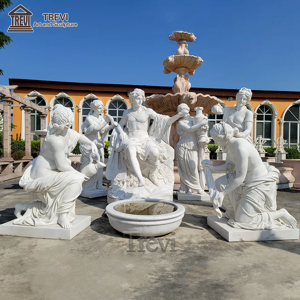 Custom Outdoor Greek God Sculpture Apollo in White Marble