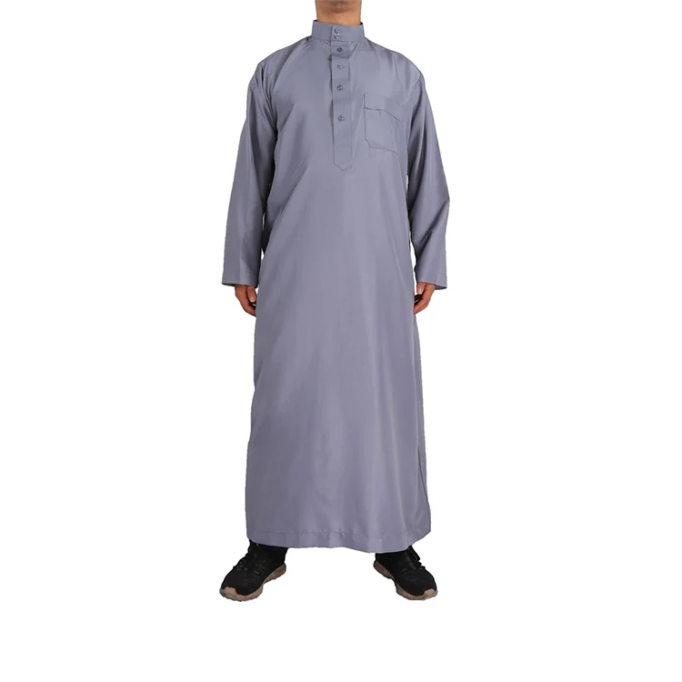 Custom Arabic Dubai Islamic Clothing Men's Thawb Jubba Long Sleeve ...