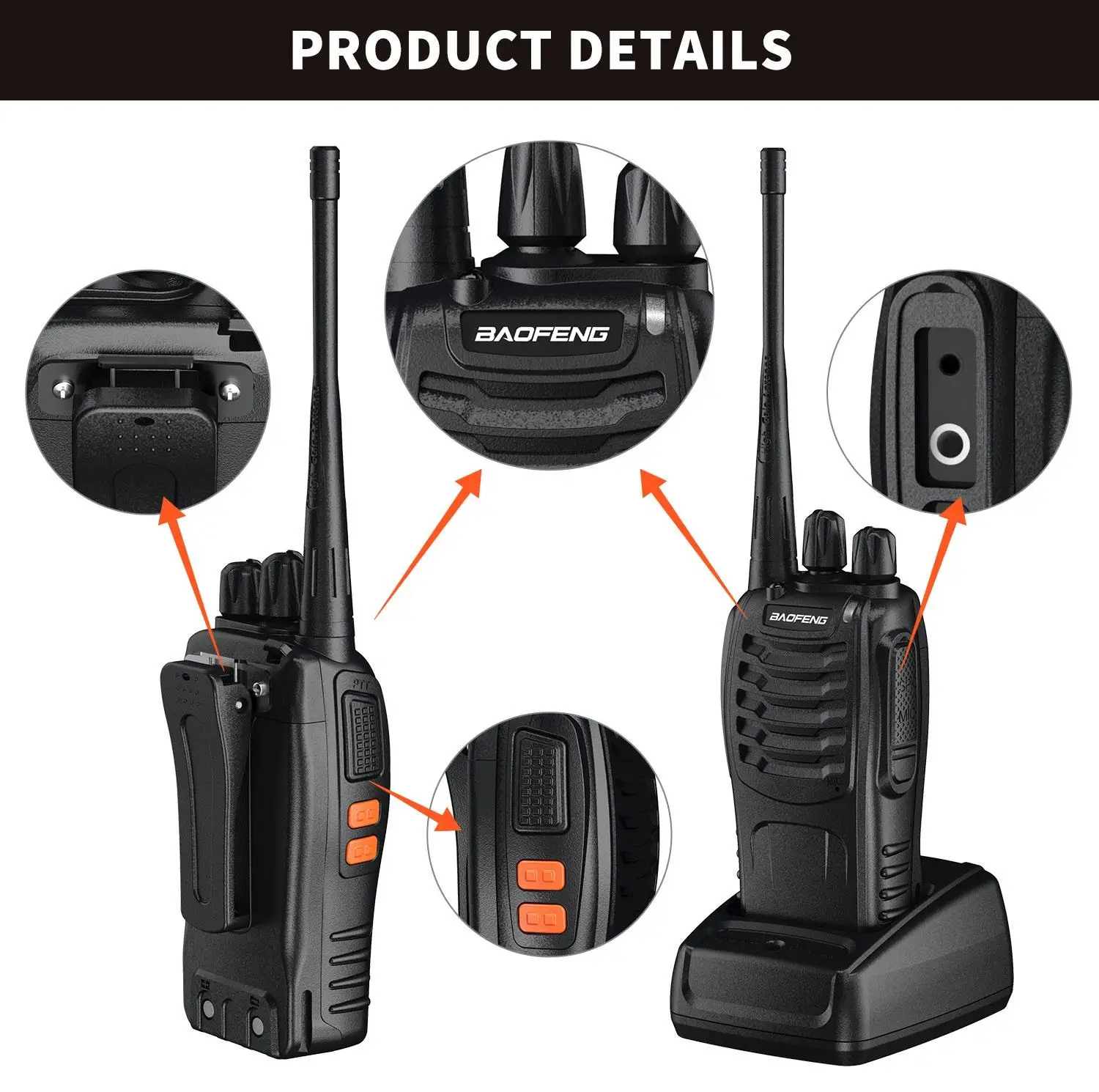 Custom Walkie Talkie 10km Long Walkie Distance Bf 888s Talkie Explosion ...