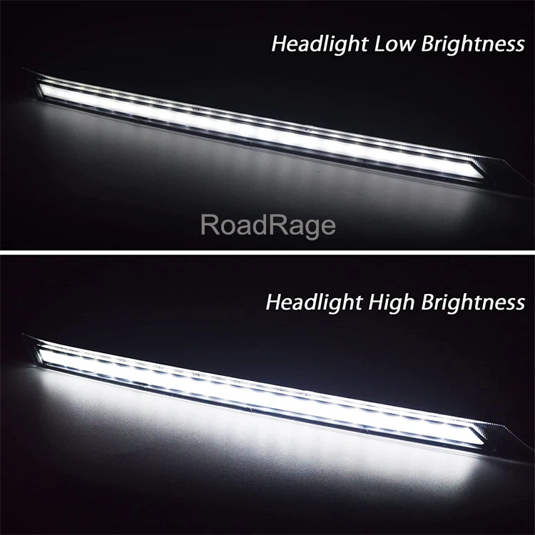 White Amber Led Drl Front Fog Grille Lamp Daytime Running Light Led ...