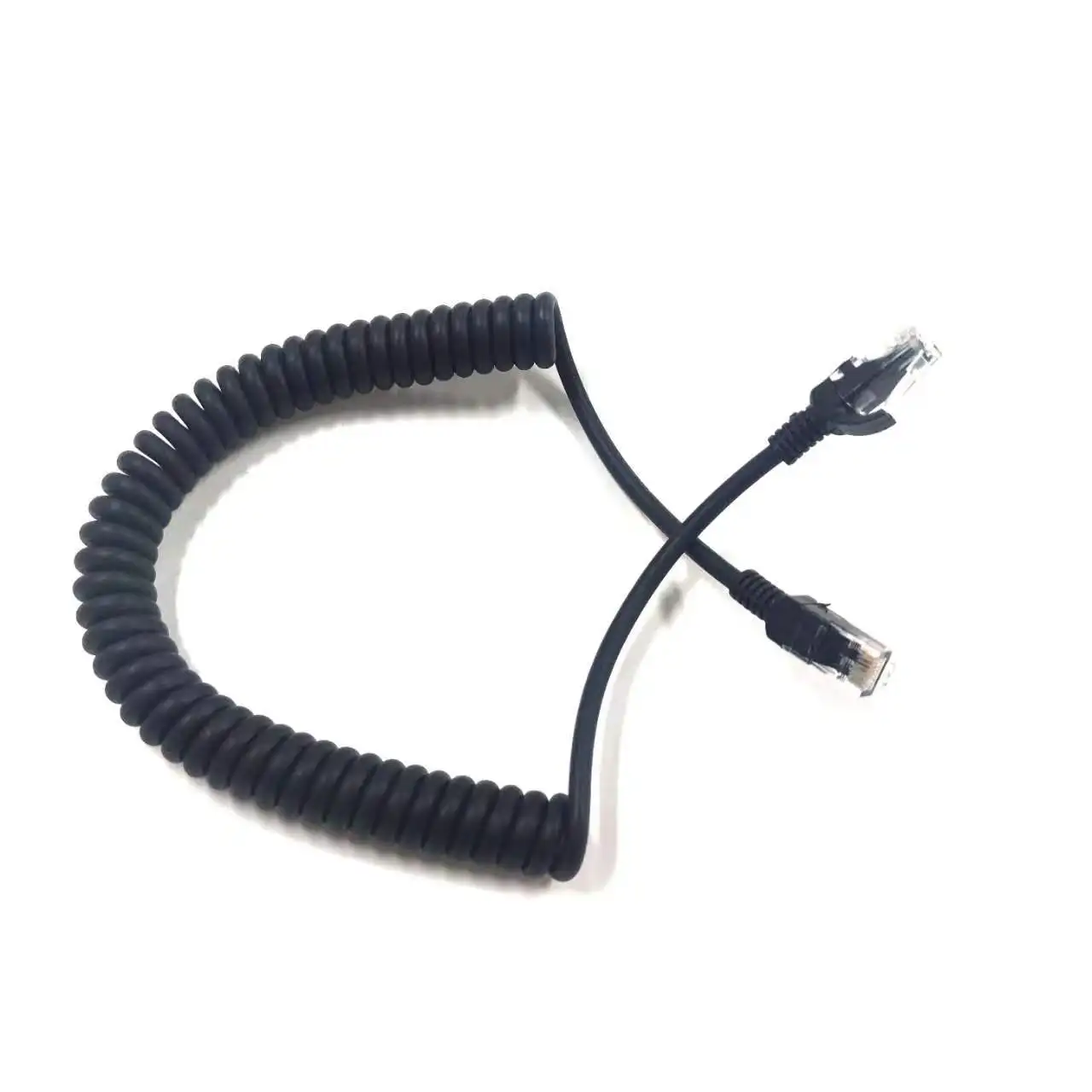 RJ45 to RJ45 Curlynet 24AWG Spiral Coiled Ethernet Cat5e Cable for Laptops