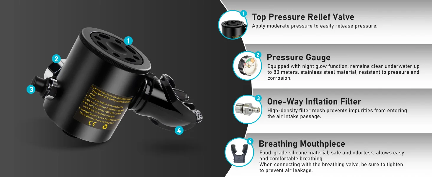 GOYOJO 0.5L Portable Mini Scuba Diving Tank for Training