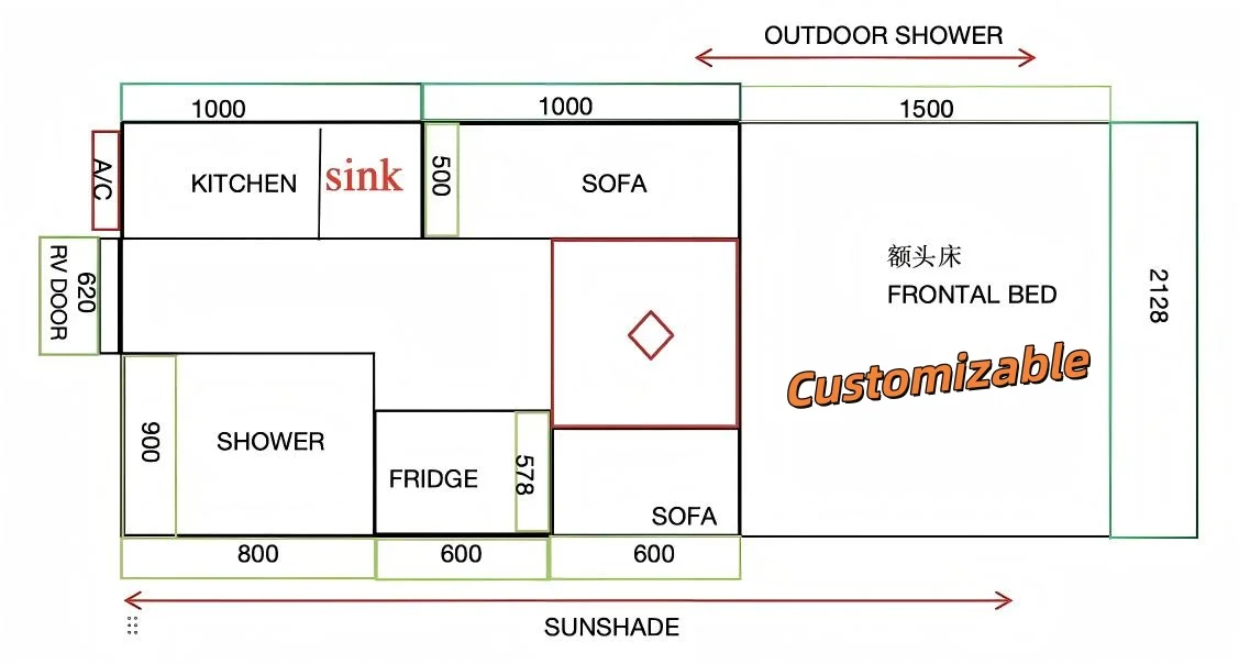 Customizable 4-6 Persons Max Payload Pickup Camper for Car/Vehicle ...