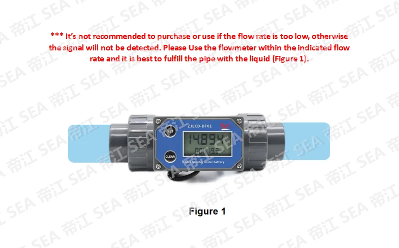 Zjlcd-bt01 Flow Meter Display Lcd Monitor Grey Color Max Measured 3000l 1''-3'' Pvc Material ...