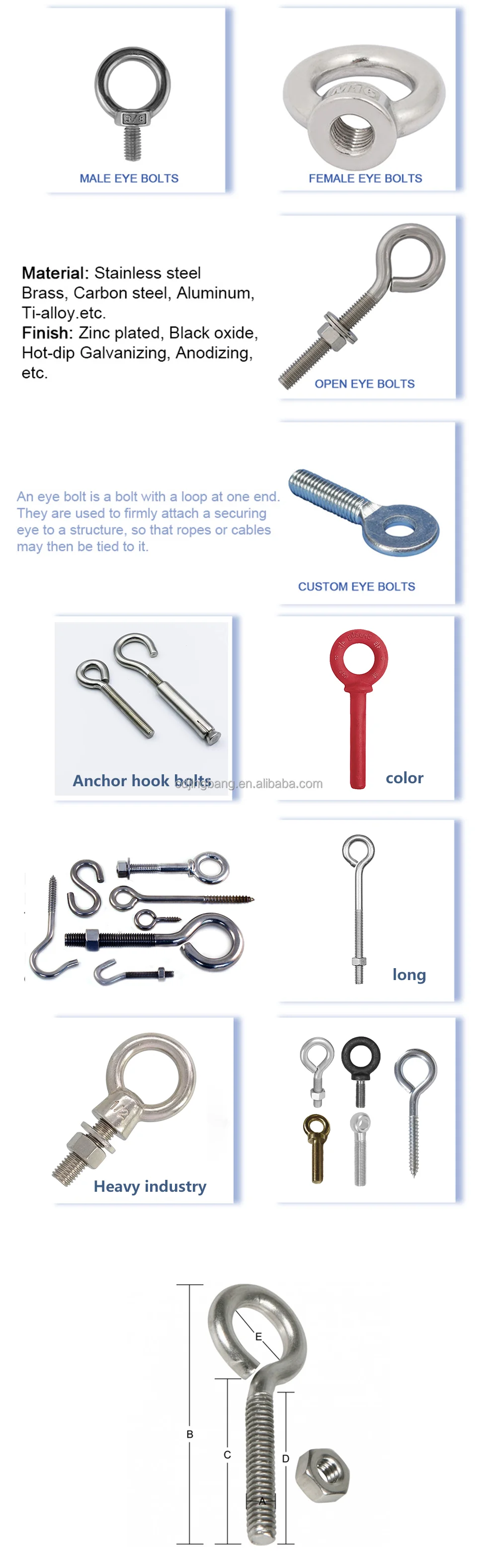 Wholesale Galvanized Metal Roof Rack Platform Eye Bolt Forged Supplier ...