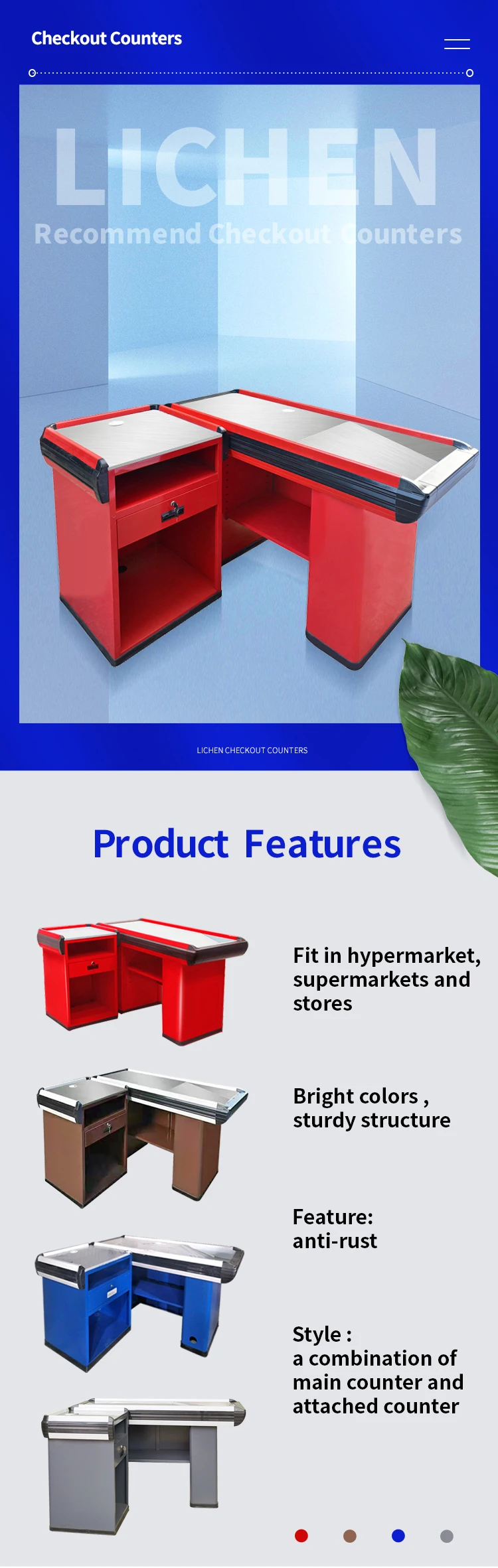 New Checkout Counter Cashier Cash Desk Supermarket Checkout Table With ...