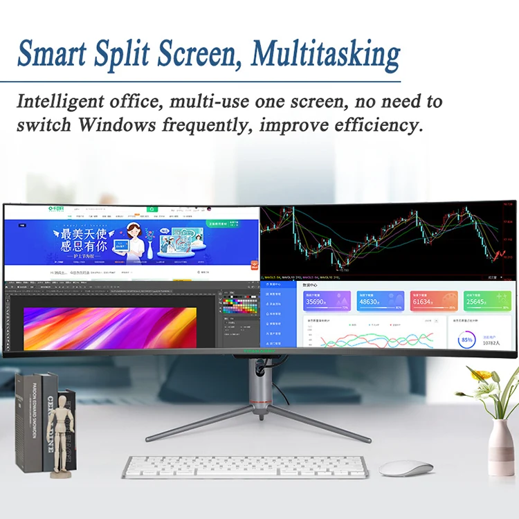 High End 49 Inch 5K Resolution WQHD Gaming PC Monitor 5K 120 Hz 144hz ...