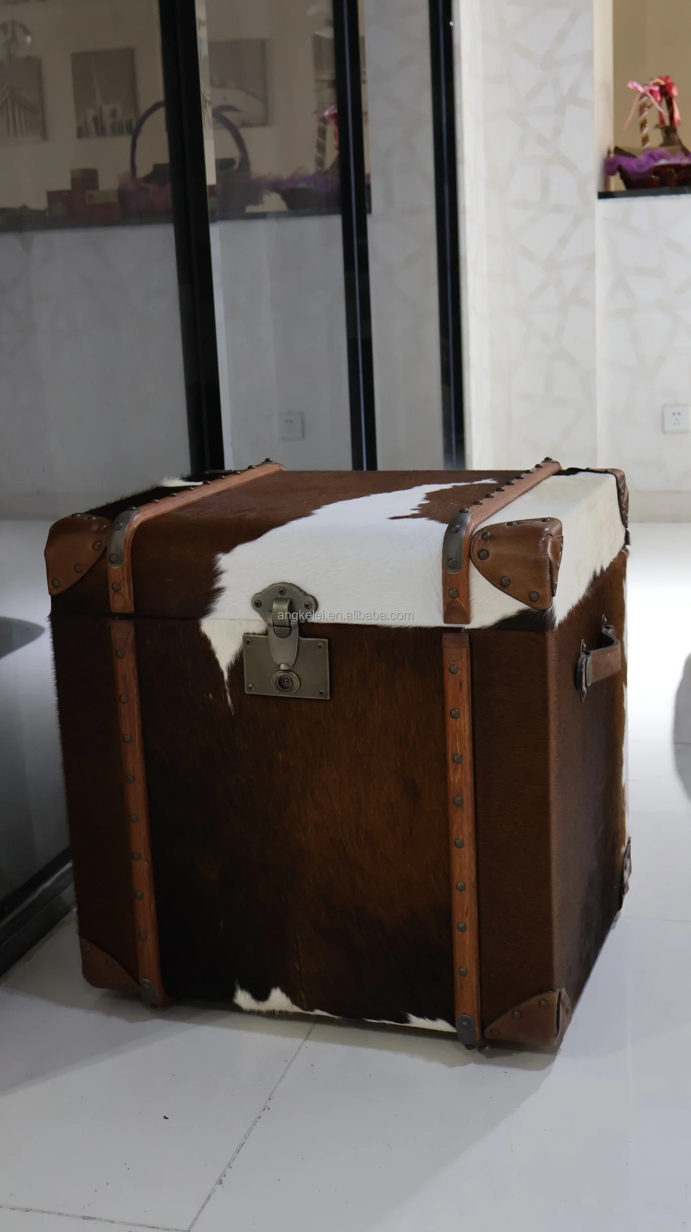 Custom Made Cowhide Storage Trunk Bespoke Designs Cow Fur Genuine ...