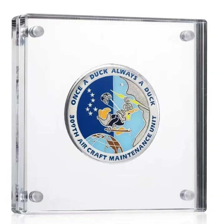 Customised Clear Acrylic Embeddable Commemorative Coin Souvenir Display ...