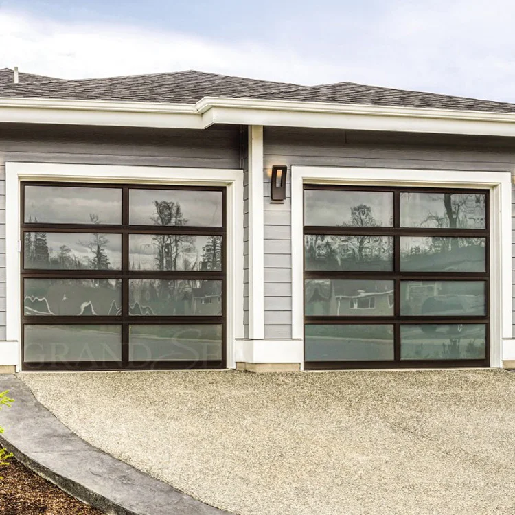 Modern Garage Door - Aluminum Frame & Polycarbonate Glass