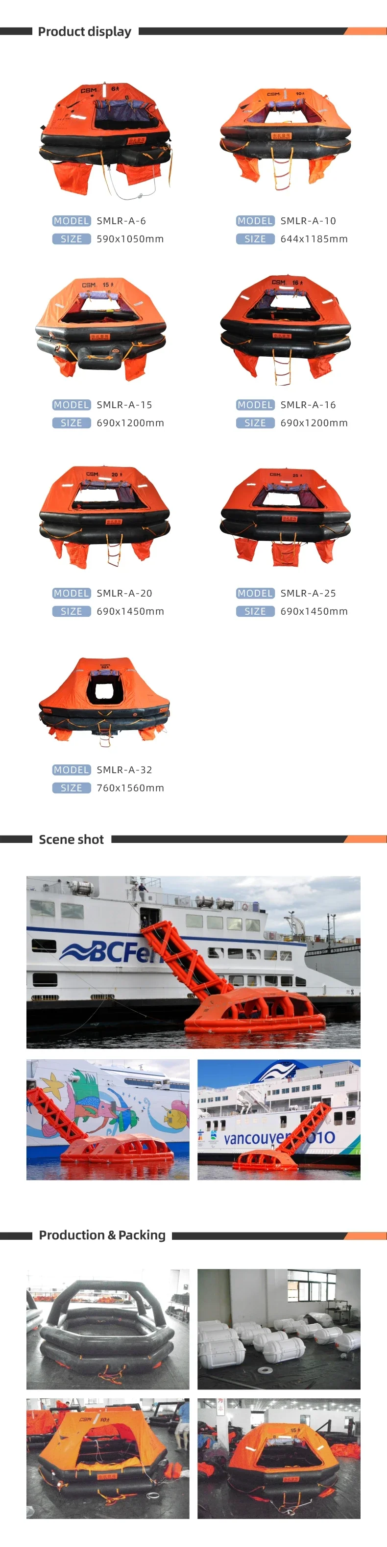 Different Sizes Throwing Yachts Inflatable Life Rafts - Buy 4person ...