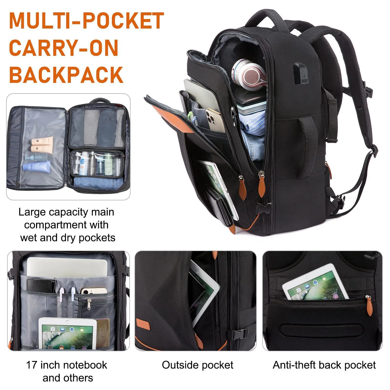 2024 New Arrival Expandable Suitcase Laptop Backpack Extra Large 40l ...