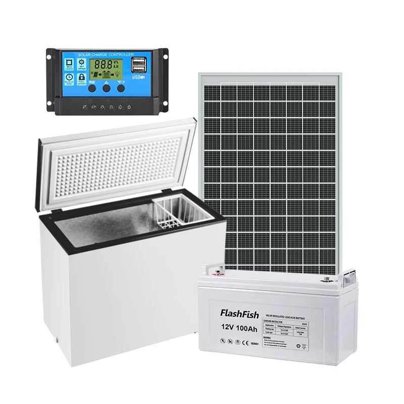 150L Solar Inverter Powered Chest Fridge Top-freezer Set Price ...