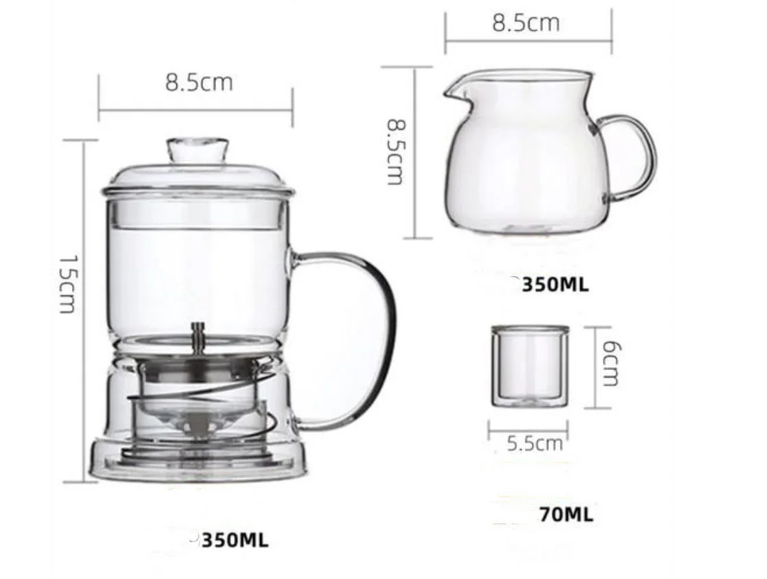 14Oz 400Ml New Design Borosilicate Glass Teapot Herbal Tea Maker Gift ...