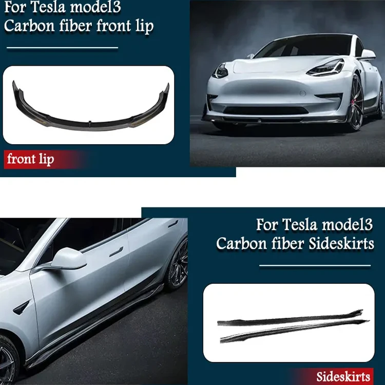 Te-mart Carbon Fiber Body Kit For Tesla Model Y/3/s/x Front Lip Rear ...