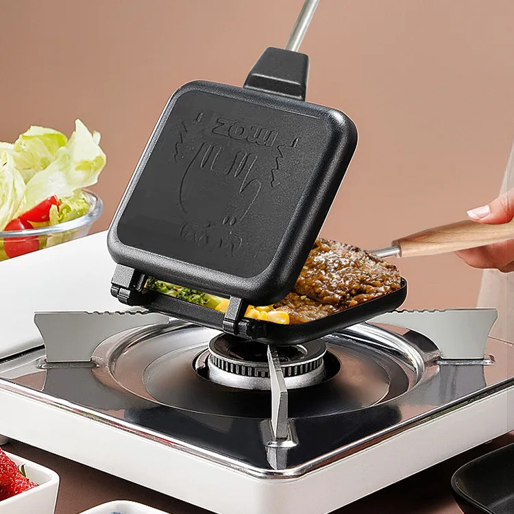 Outdoor Hot Pressed Sandwich Maker Gas Fire Sandwich Pan Japanese Toast ...