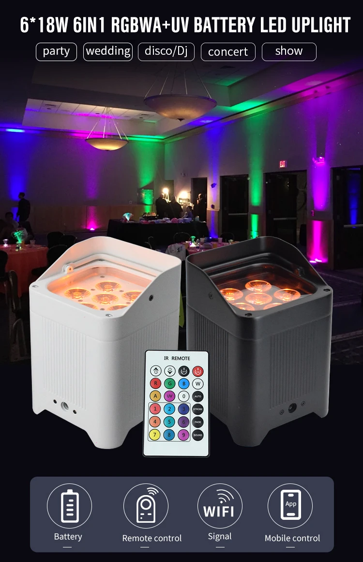 10pcs 6x18w LED Uplights - Brighten Your Events Efficiently