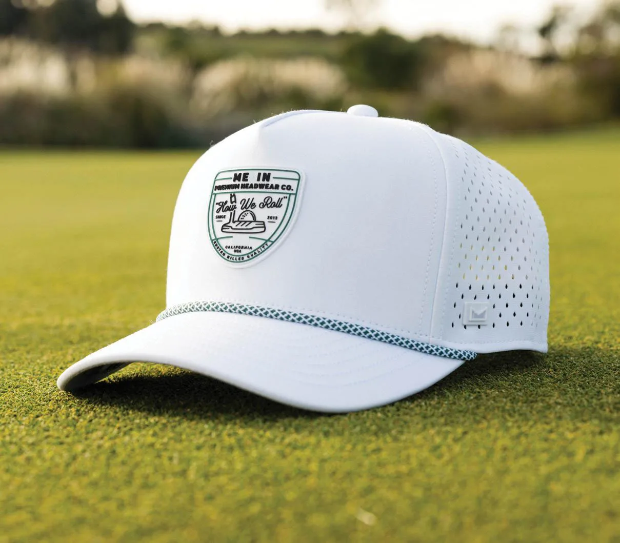 Custom Waterproof Laser Cut Drilled Hole Perforated Hat 5 Panel Nylon ...