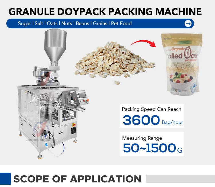Fully Automatic Doypack Stand up Premade Bag Seeds Grain Rice Packing ...