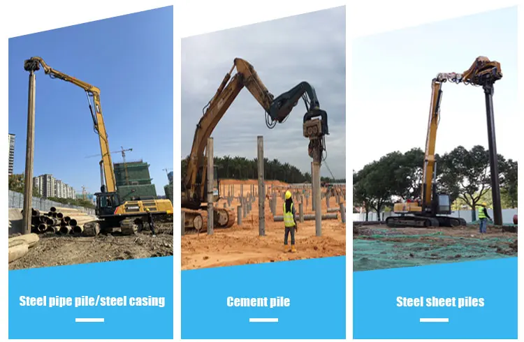 Excavator Vibro Hammer Sheet Pile Driver Casing For Excavator Used ...