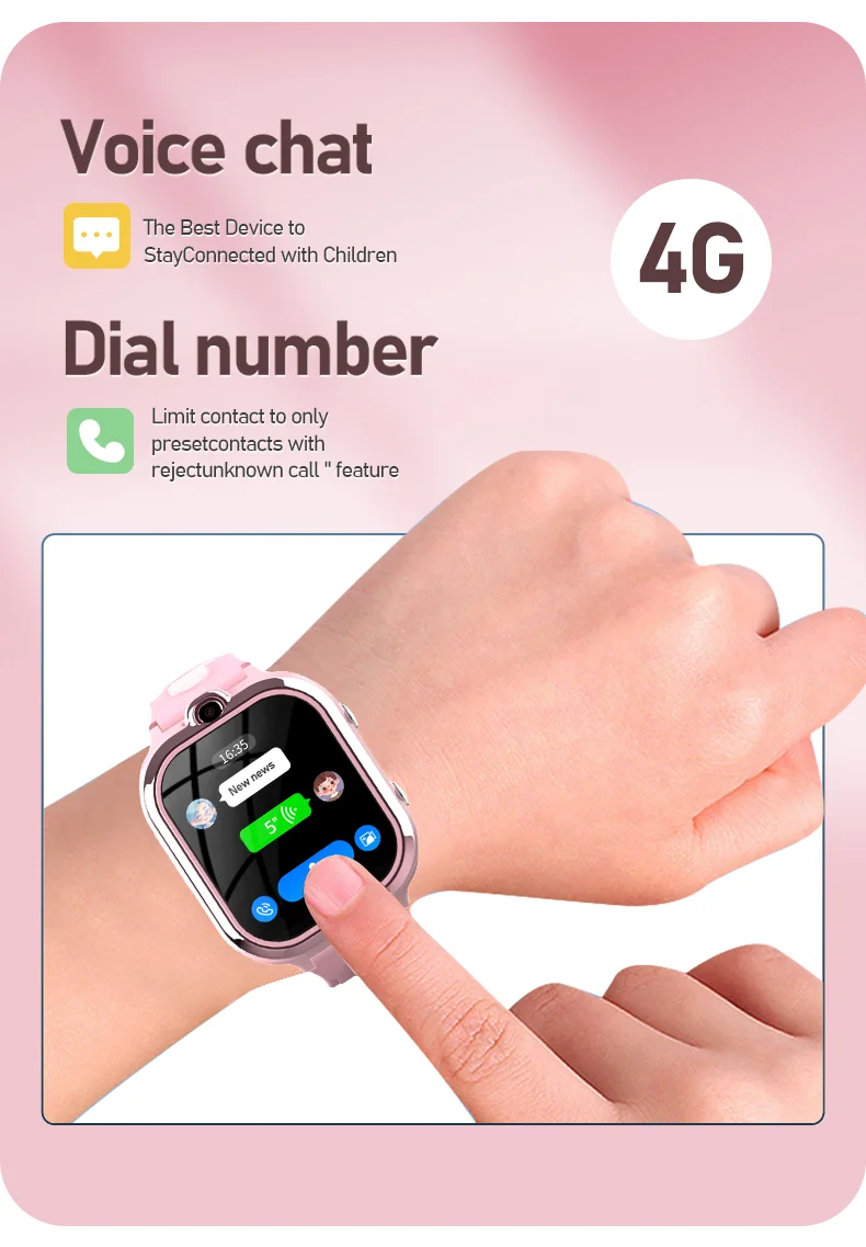 4G Android Kids Smart Watch with GPS Tracker & Video Calling Kids Cell ...