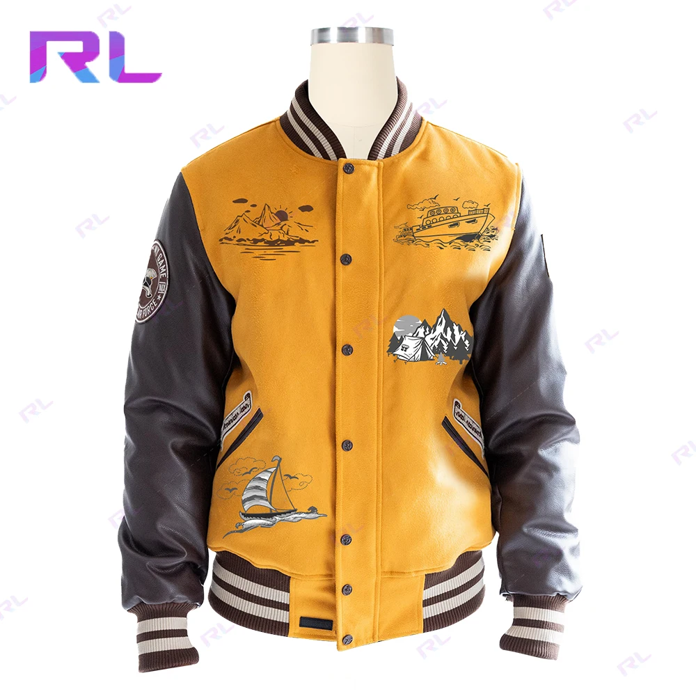 Women Varsity Letterman Jackets Turn Down Shoulder Baseball College ...