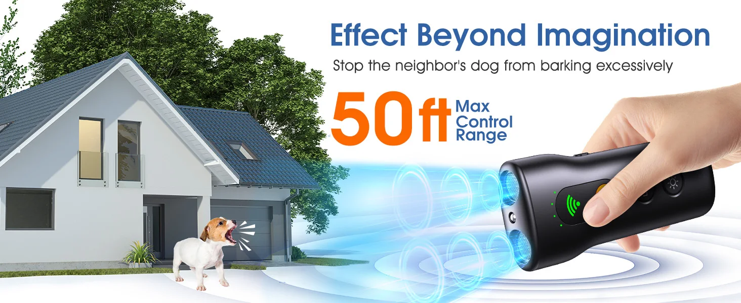 Multifunction Electric Dog Bark Deterrent Outdoor Sonic Repellent Anti ...