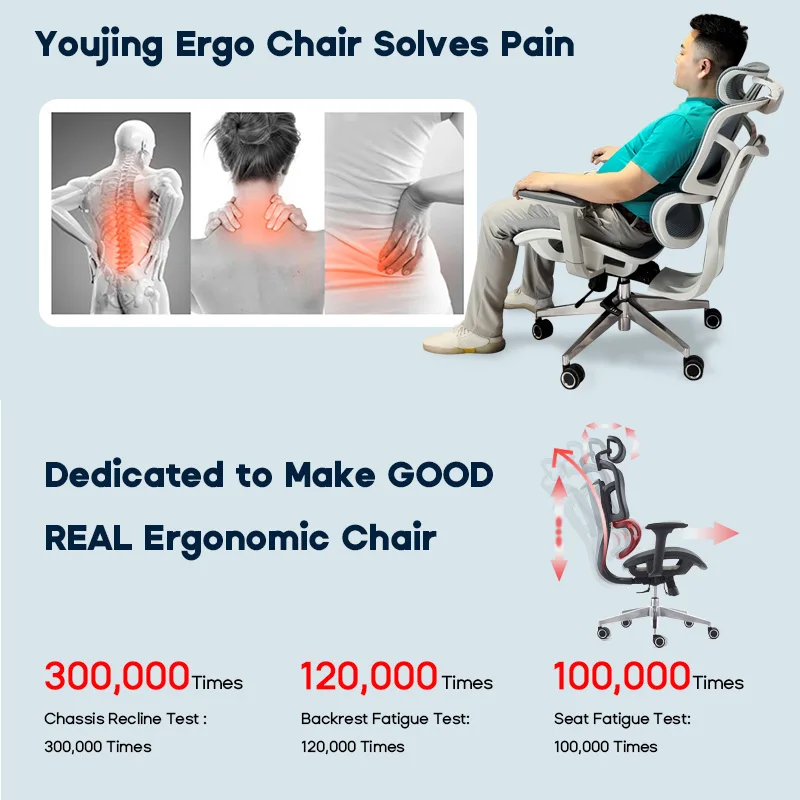 Auto Adjust Lumbar Support Steel Frame Mesh Chair Ergonomic For Office ...