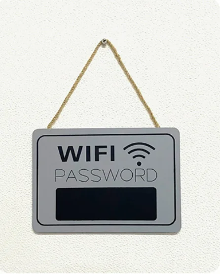 Diy Grey Wooden Hanging Wifi Password Sign Rustic Farmhouse Fridge ...