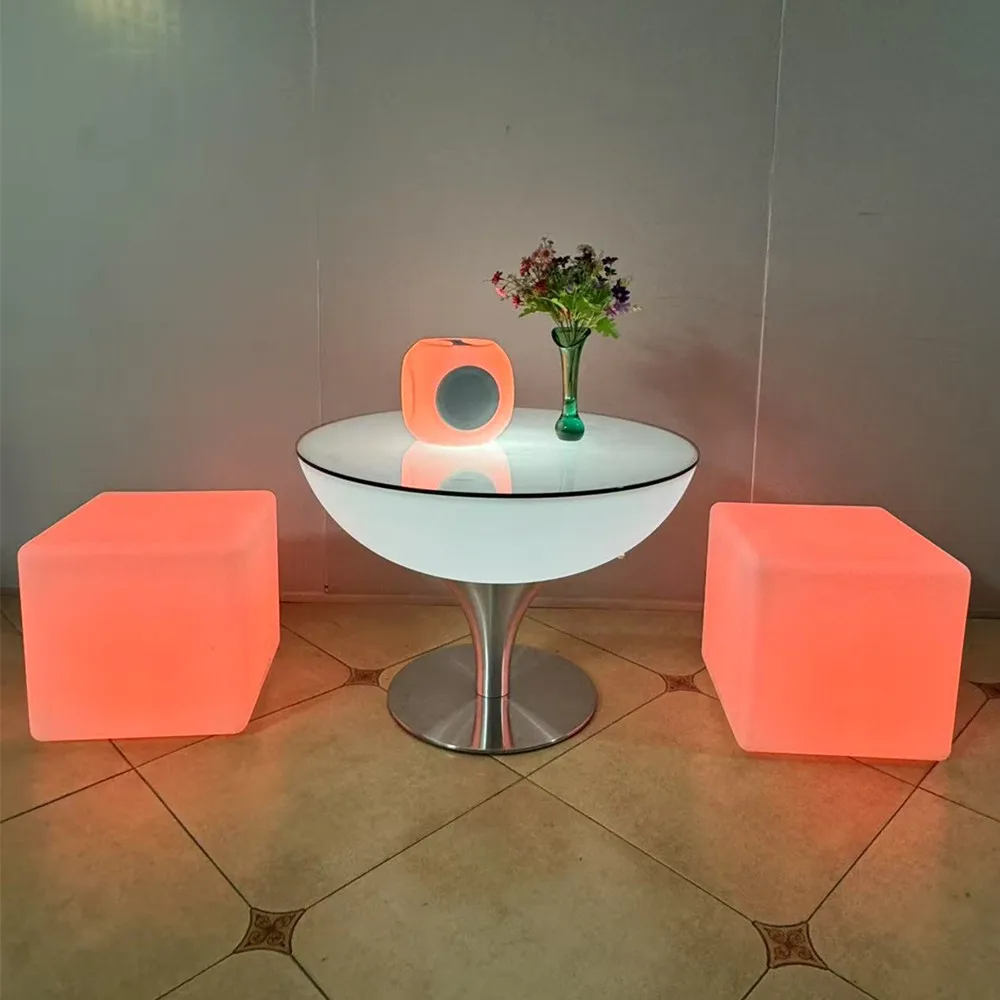 Contemporary LED Bar Cube Chair - Durable & Stylish