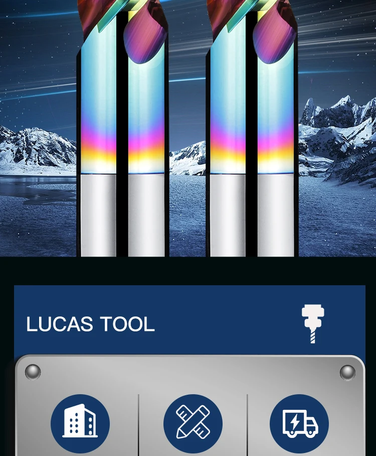 Lucas Tools Short Edge Milling Cutter for Aluminum Carbide 3 Flutes ...