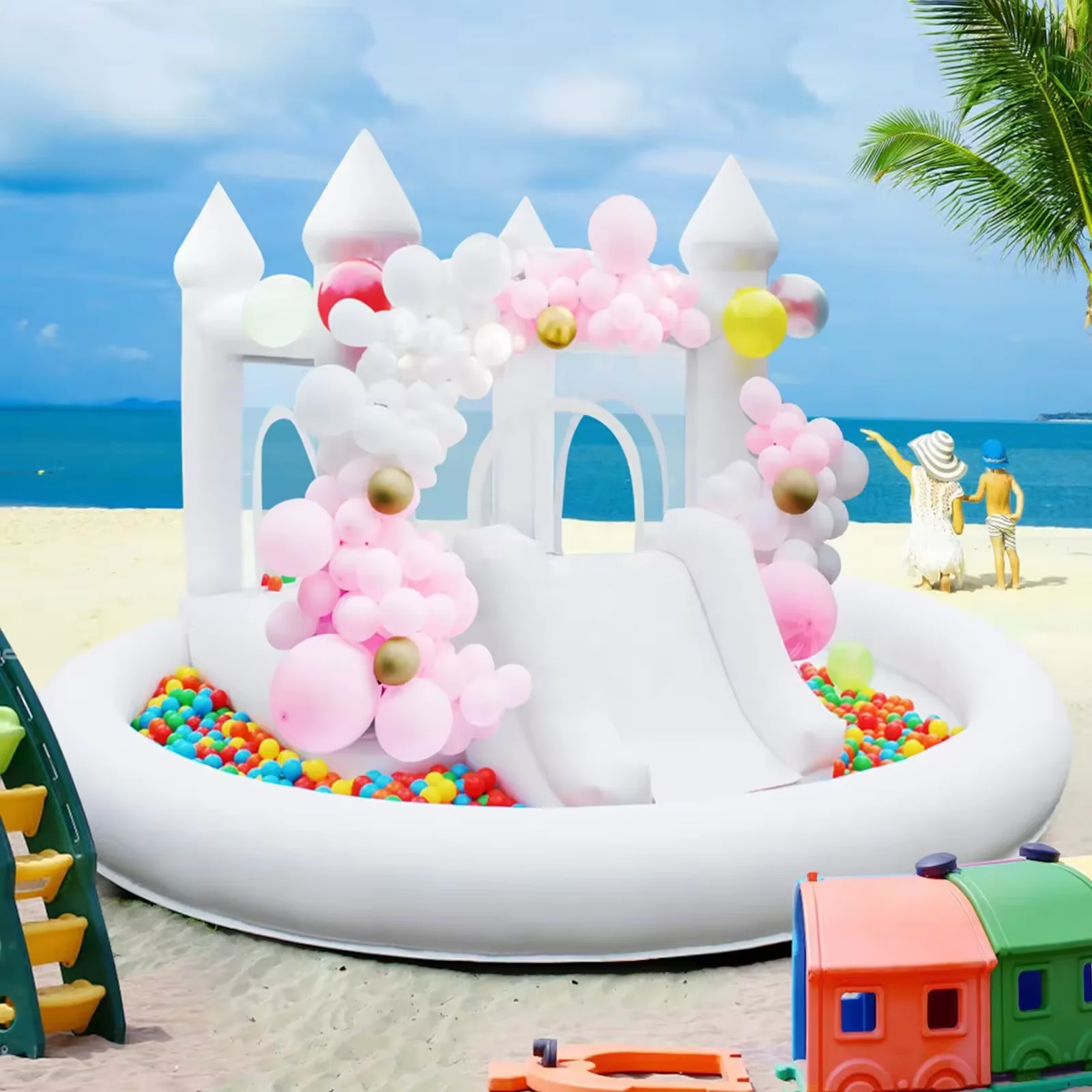White Inflatable Obstacle Course Commercial Inflatable Jumping Castle ...