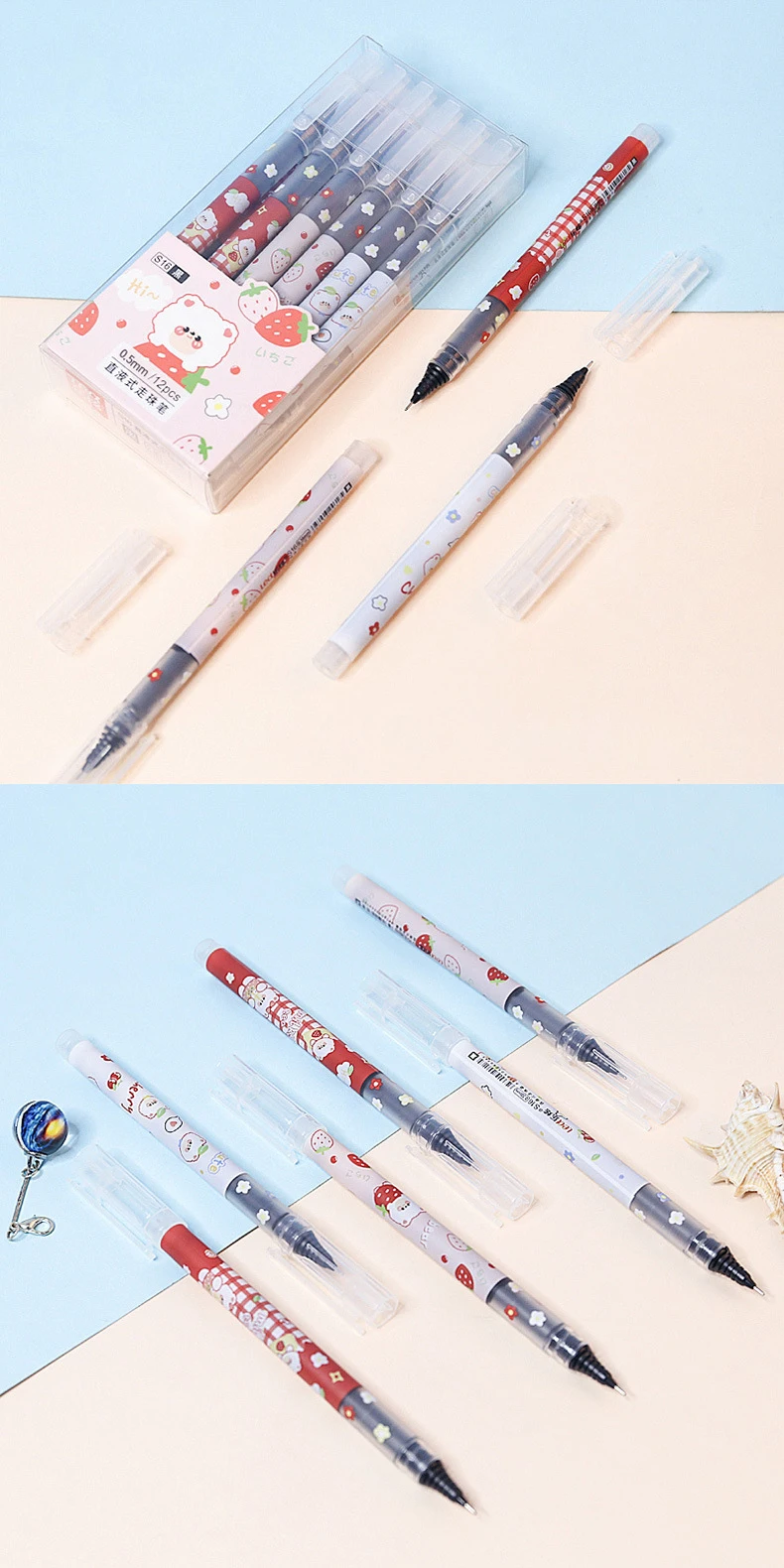 Wholesale Cartoon Neutral Straight Liquid Roller Ball Pen Student Large ...