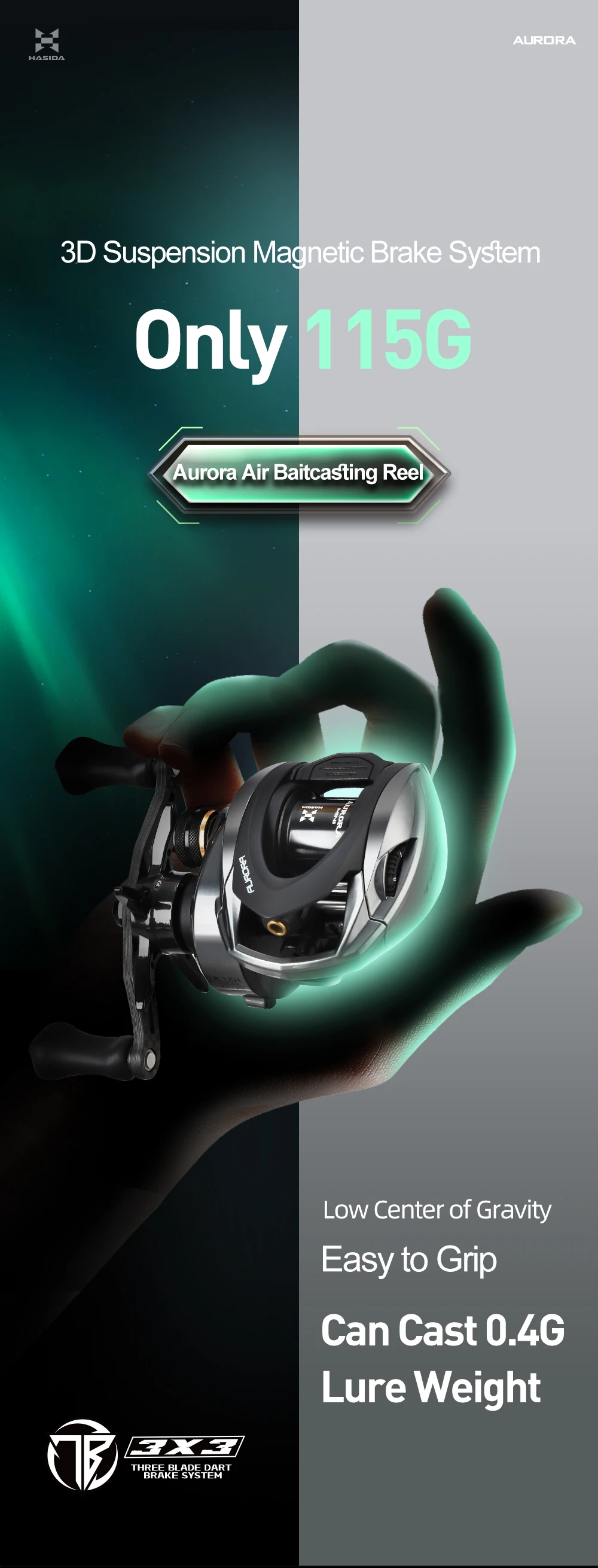 Histar Aurora AIR Light Lure Version - Ultra Light Baitcasting Reel