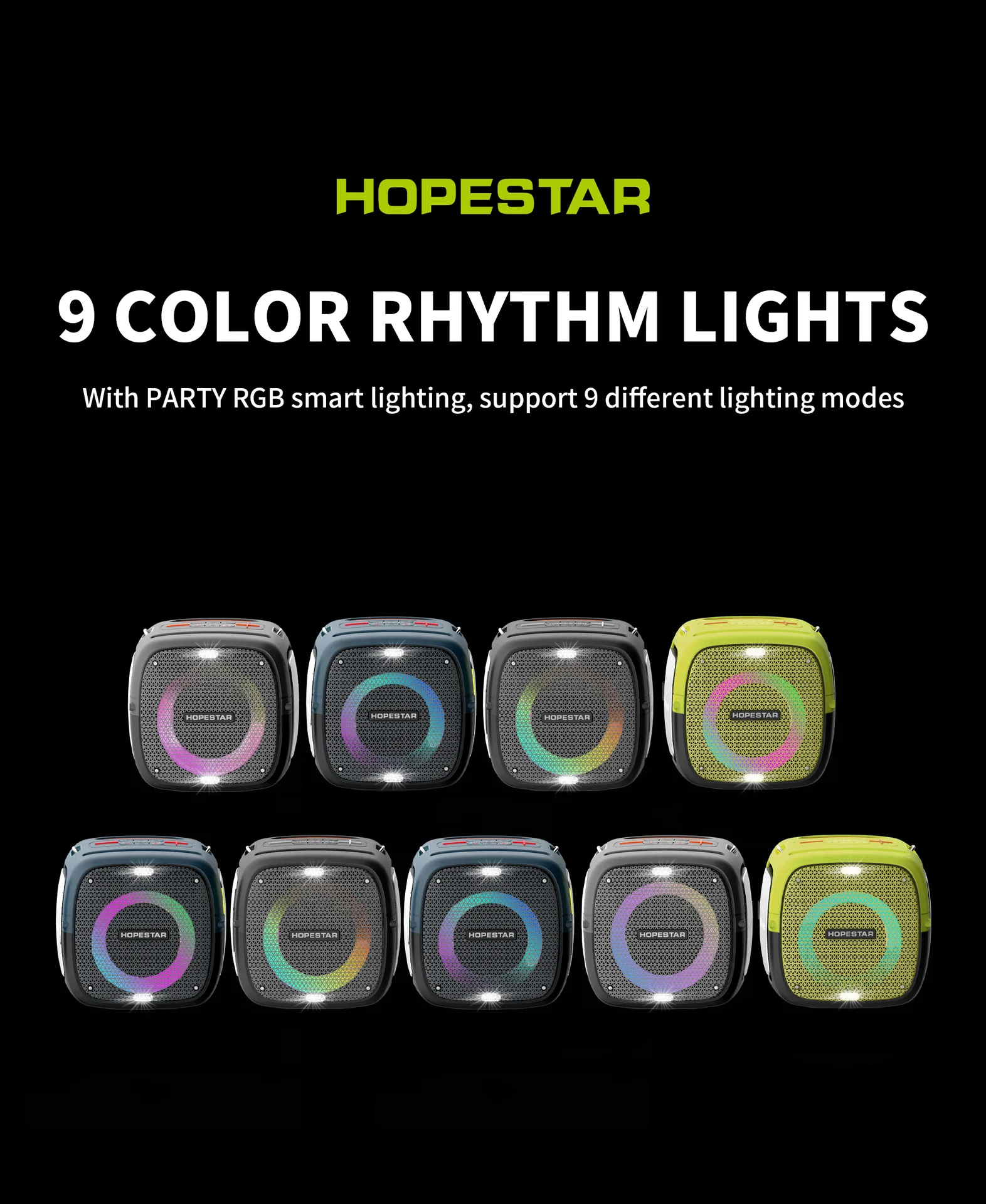 Hopestar Party One Loud Bluetooth Speaker with Dual Microphones & LED ...