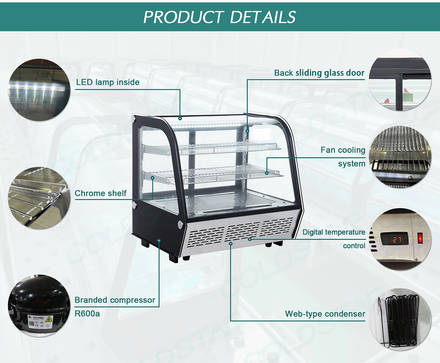 Mini Counter Top Bakery Display Fridge - Chocolate Pastry Showcase
