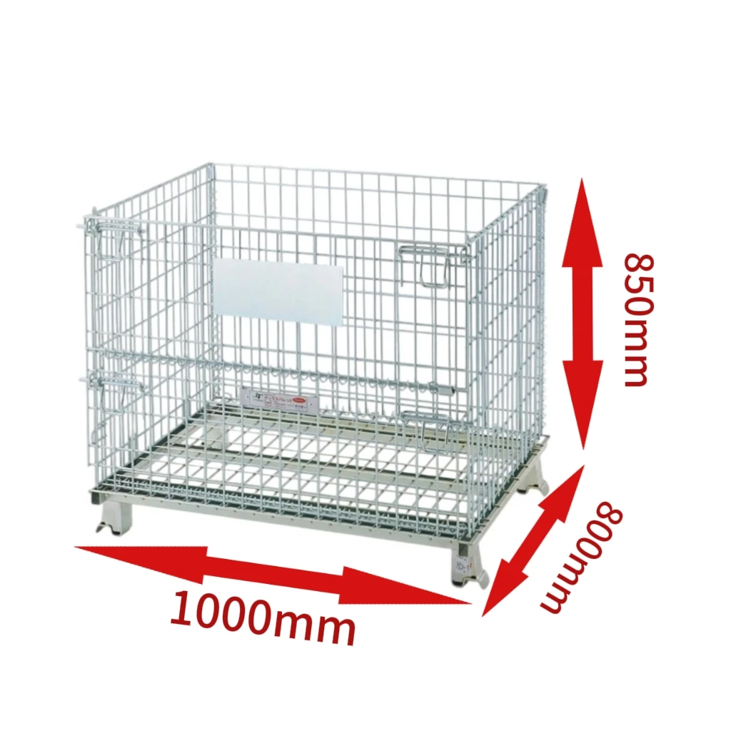 AOCHEN Heavy Duty Foldable Stainless Steel Wire Container Cages Warehouse Storage Container ...