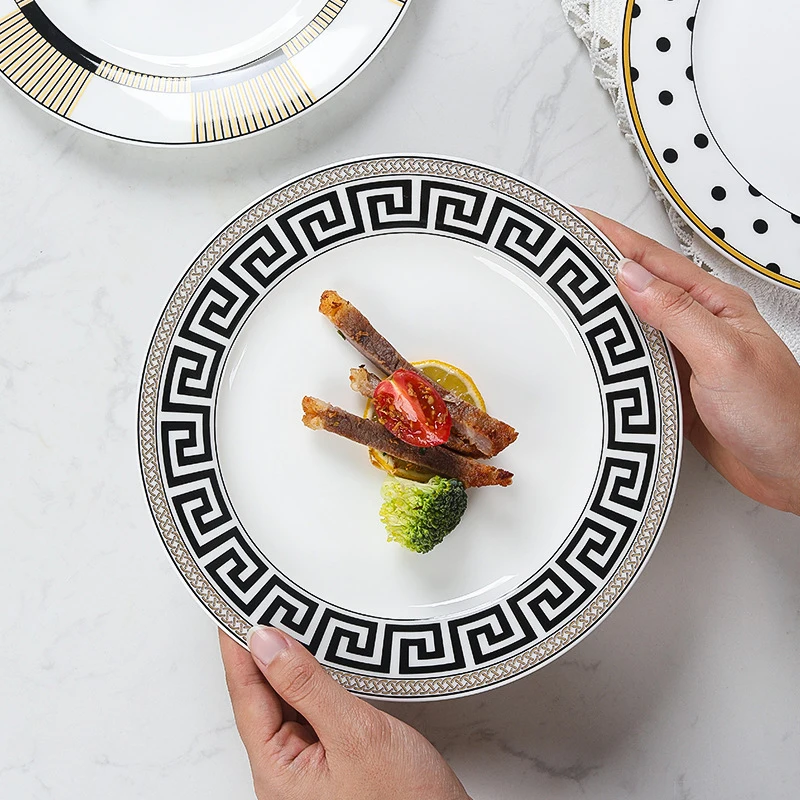 New Design Dinner Set of Dishes Ceramic Plate Colored Glazed Ceramic ...