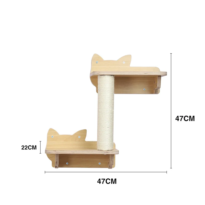 Solid Wood Cat Climbing Frame Column Wall Springboard Nest Frame Cat ...
