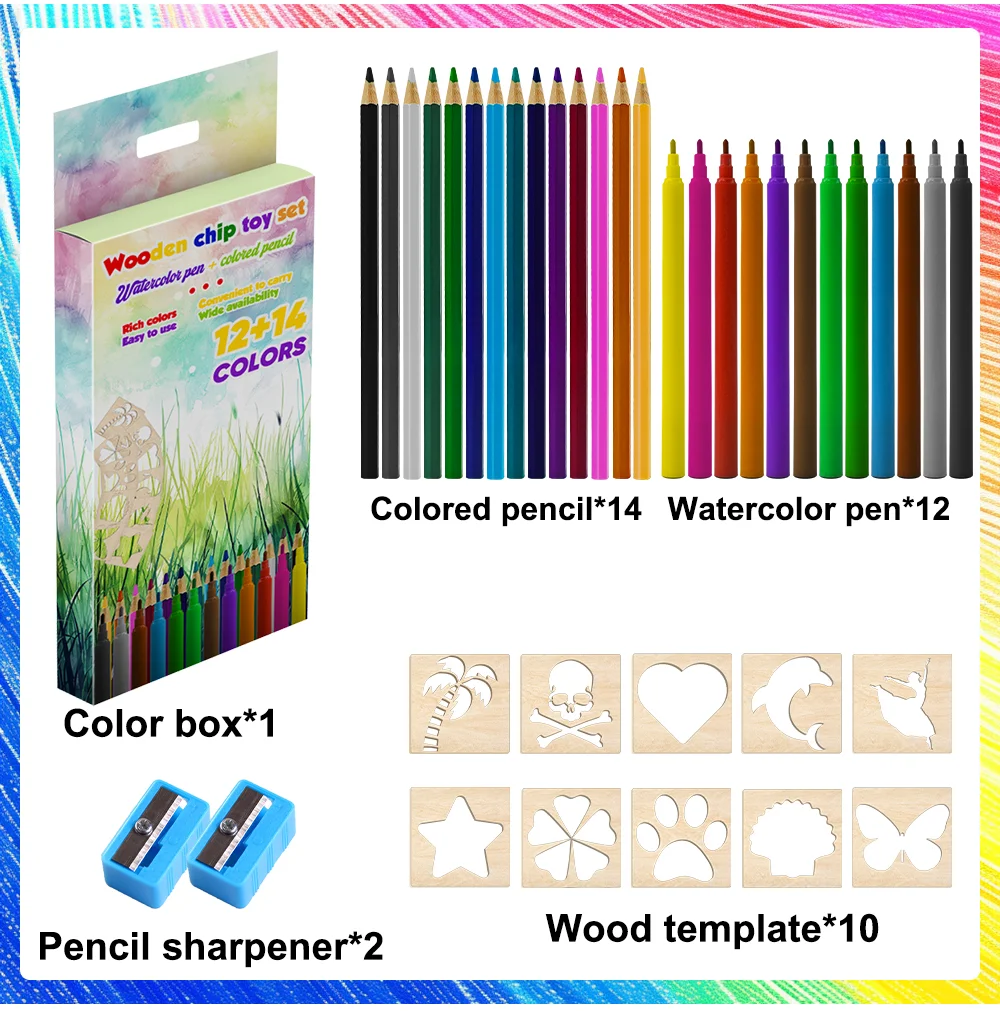 KHY Wooden DIY Painting Template Stencil Montessori Kid Drawing ...