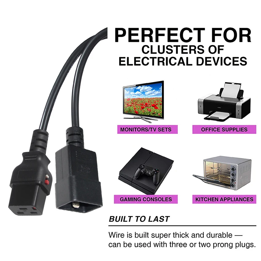 Electrical 16A Plug Pdu Iec 320 Power Wire Connector Female Cable C19 to C20| Alibaba.com